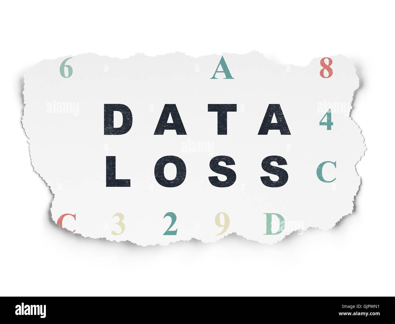 Information concept: Data Loss on Torn Paper background Stock Photo - Alamy
