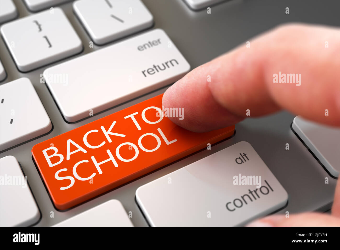 Back To School - White Keyboard Concept Stock Photo - Alamy