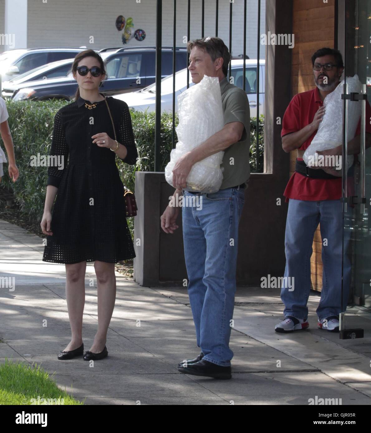 Emmy Rossum goes shopping for lamps with her mother at Foundry Lighting ...