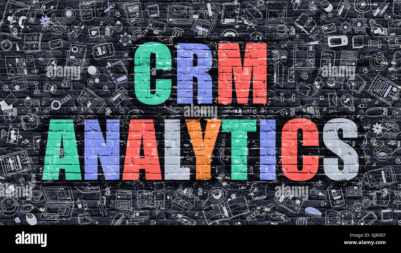 CRM Analytics Concept with Doodle Design Icons Stock Photo - Alamy
