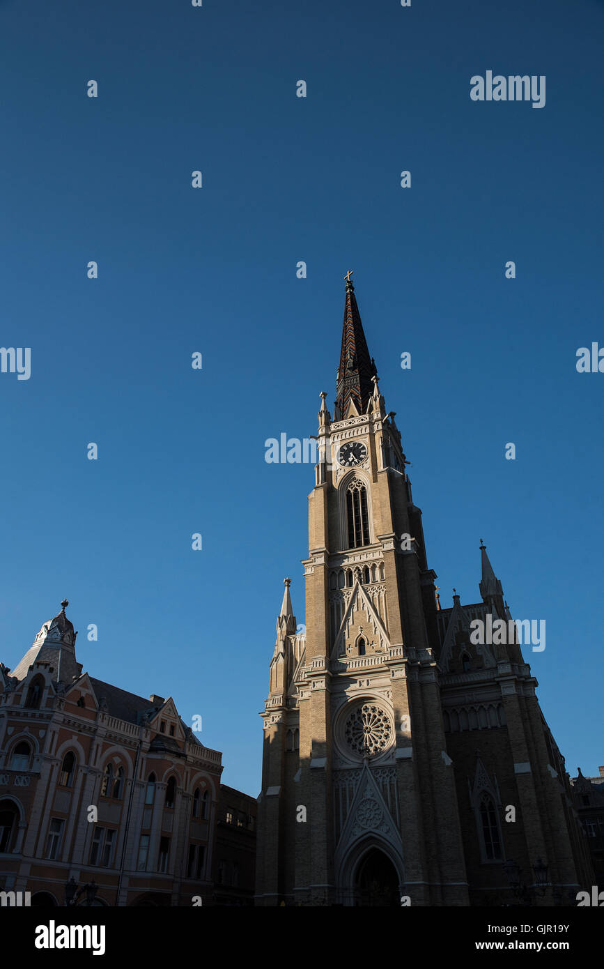 View of The Name of Mary Church Cathedral at the city of Novi Sad, in ...