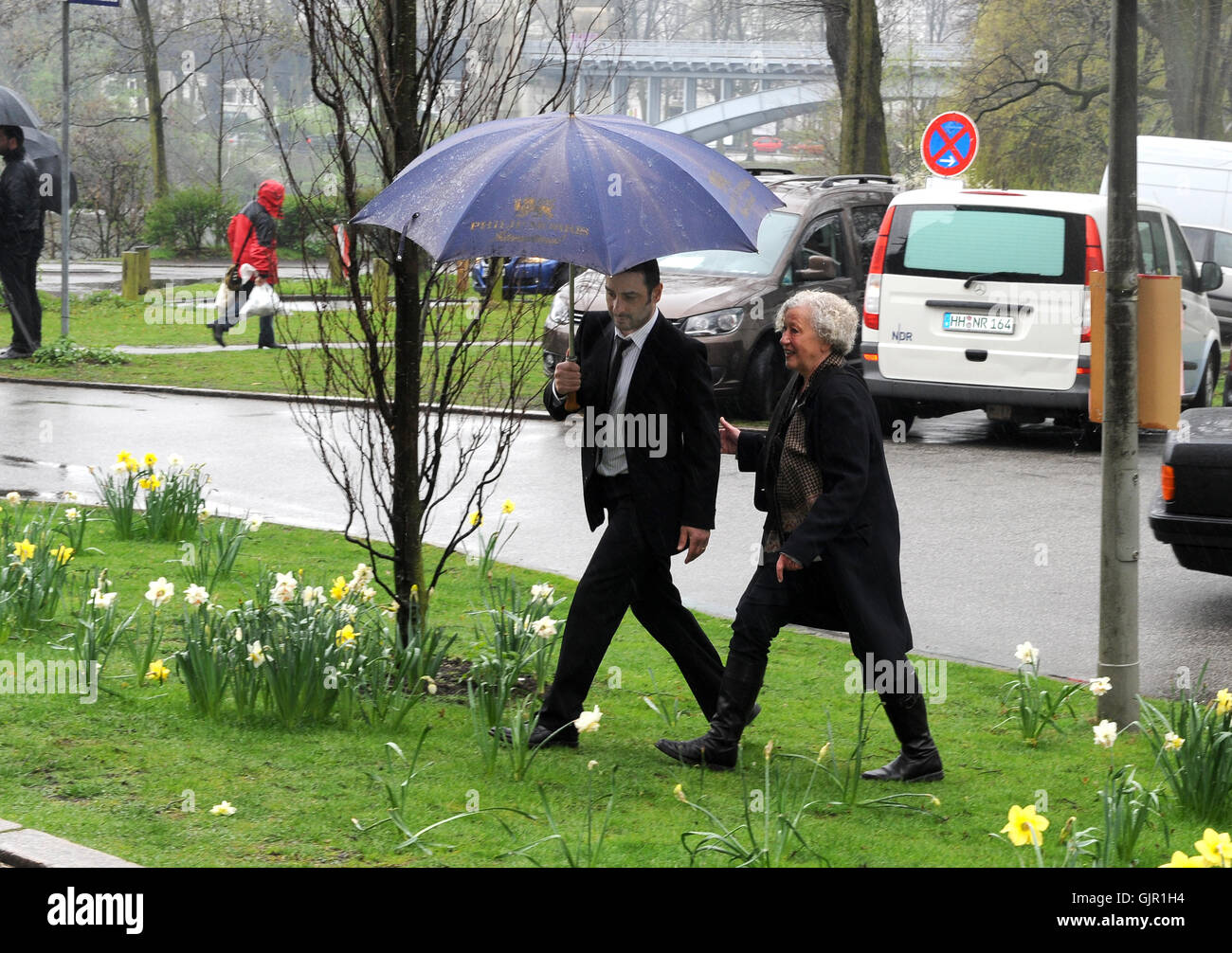 Funeral service of german singer Roger Cicero at St. Gertrud church ...