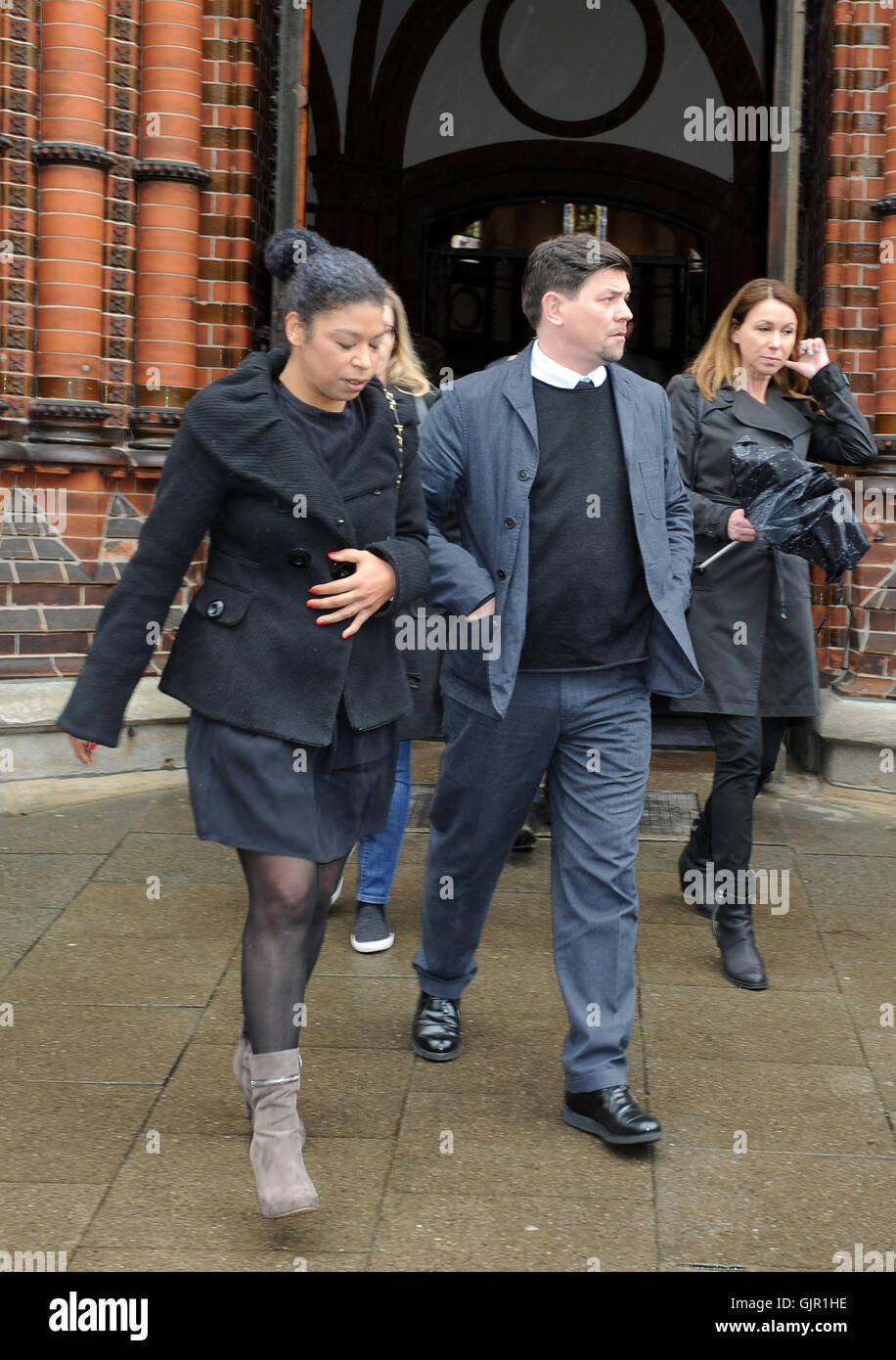 Funeral service of german singer Roger Cicero at St. Gertrud church ...