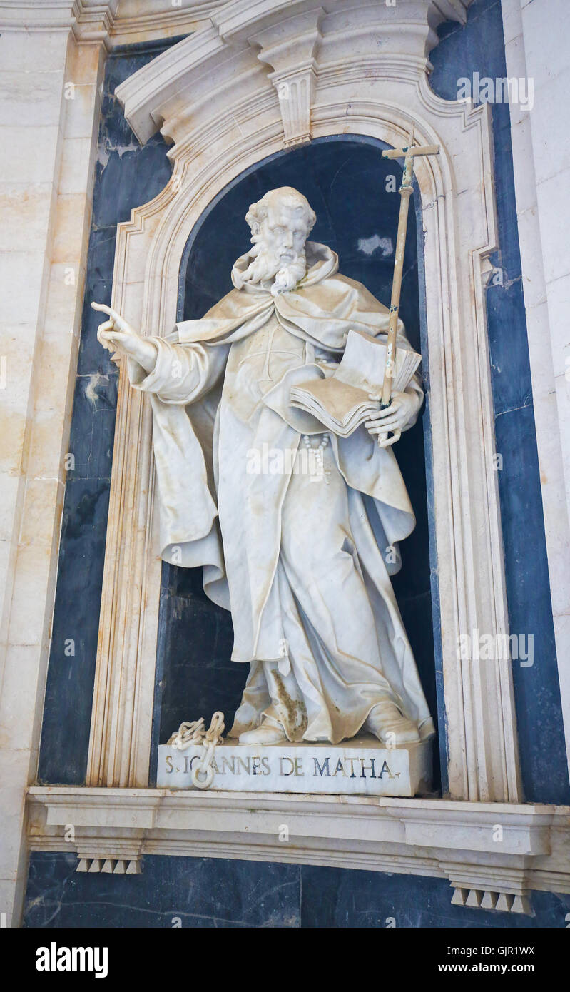 Statue of Saint John of Matha, a Christian saint of the 12th century ...