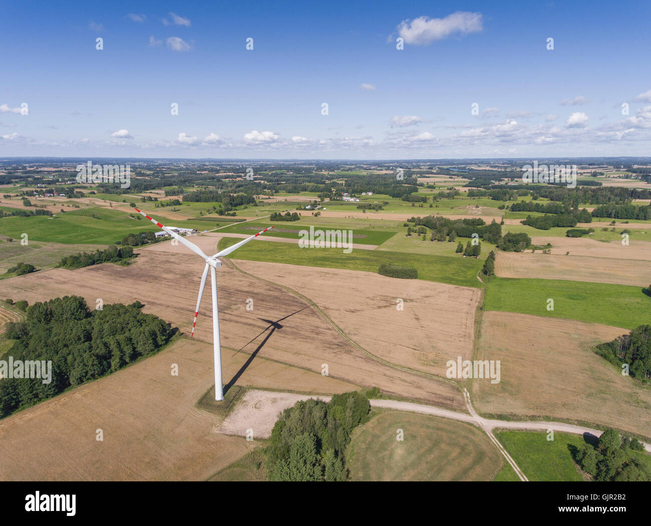 Wind turbines in Suwalki. Poland. View from above. Summer time Stock ...