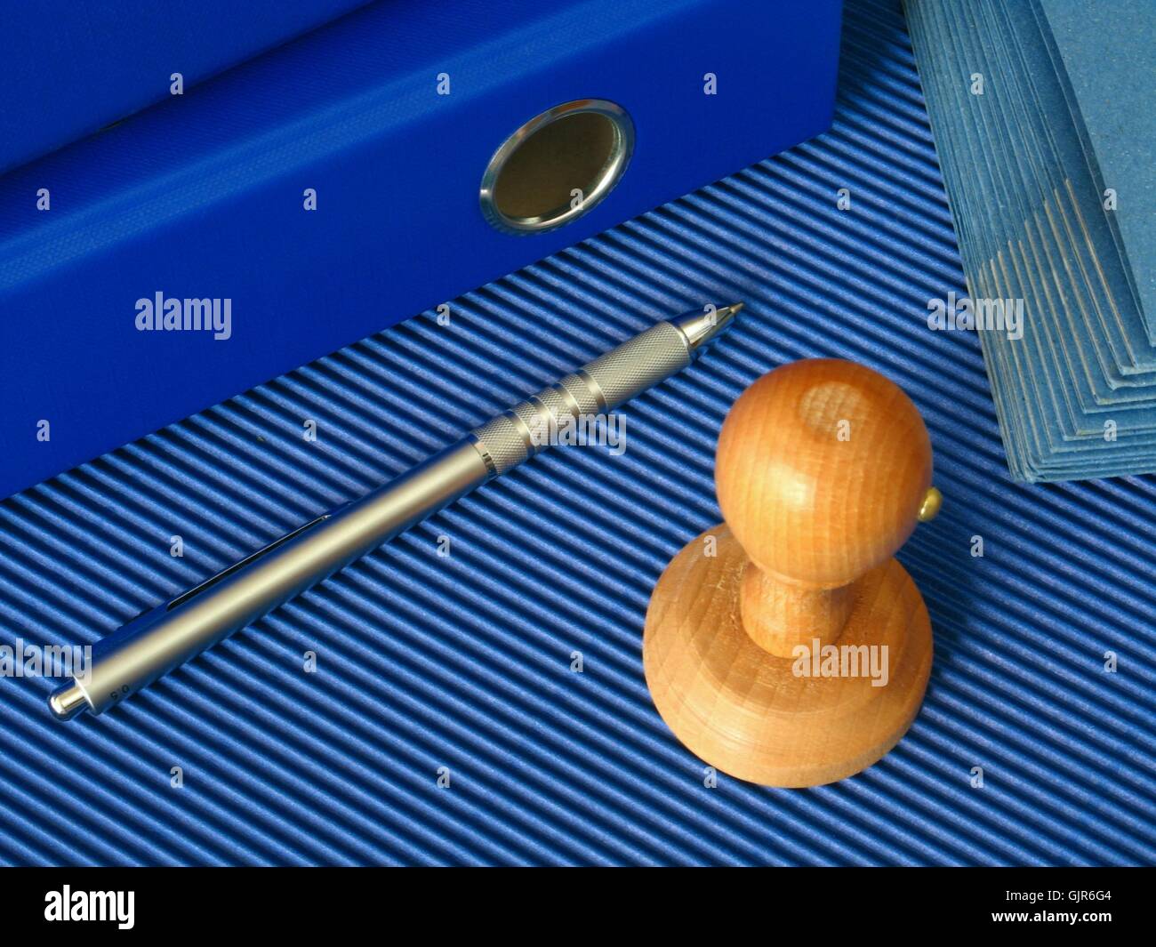 blue office desk Stock Photo - Alamy