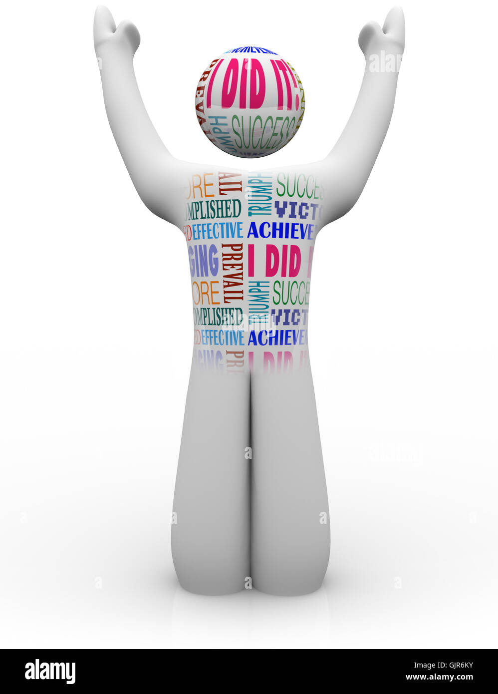 Cheering Person with Success Words Proud of Accomplishment Stock Photo ...