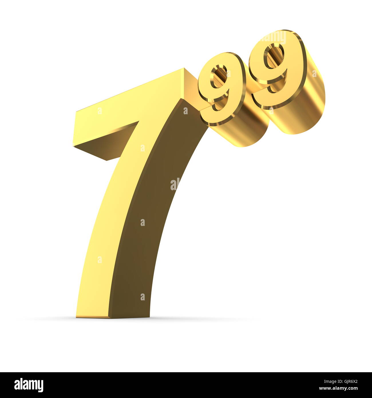 Solid Price Tag Number 7.99 - Shiny Gold Stock Photo - Alamy