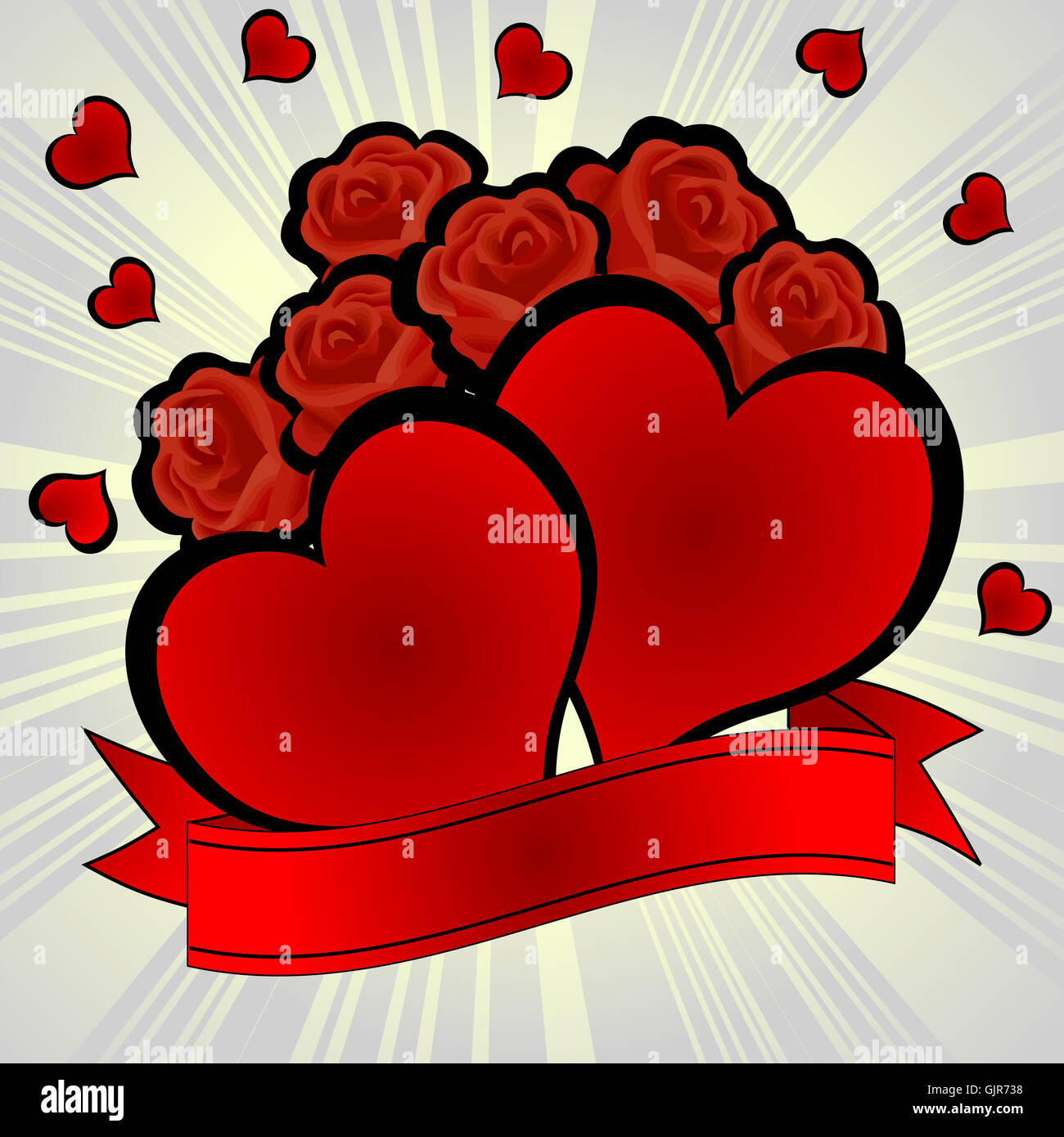 hearts and roses Stock Photo - Alamy