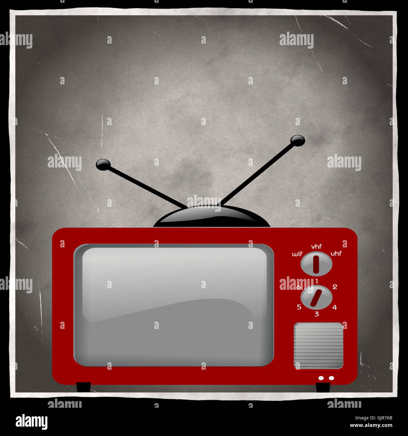 red television on black and white photo Stock Photo - Alamy