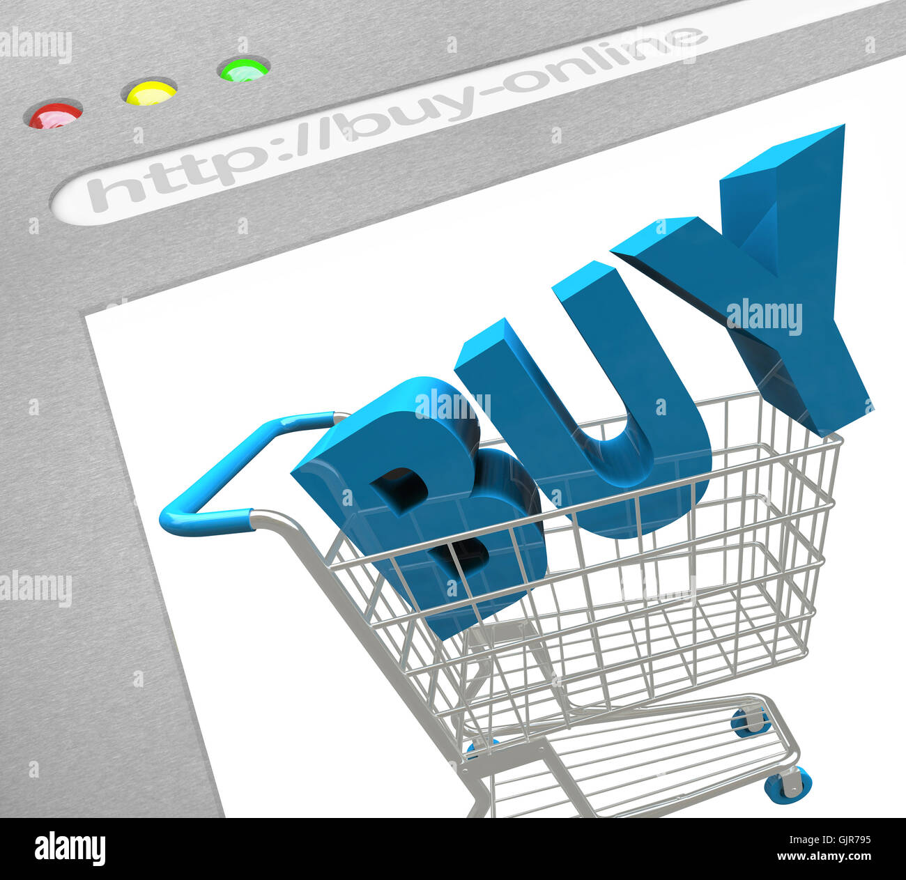Buy Online - Shopping Cart on Web Screen Stock Photo - Alamy