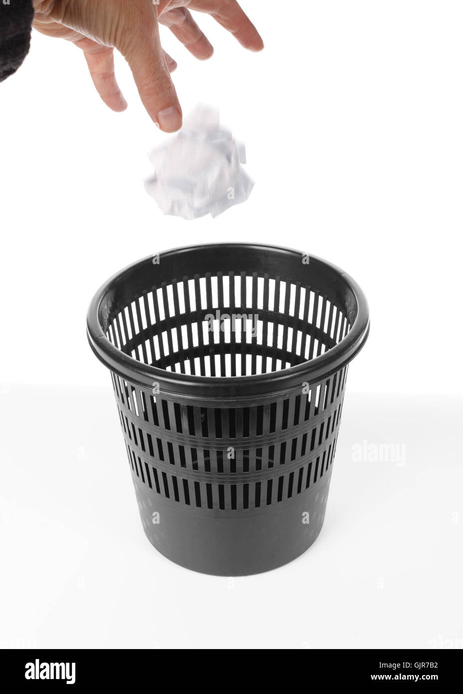 trash bin hand Stock Photo - Alamy