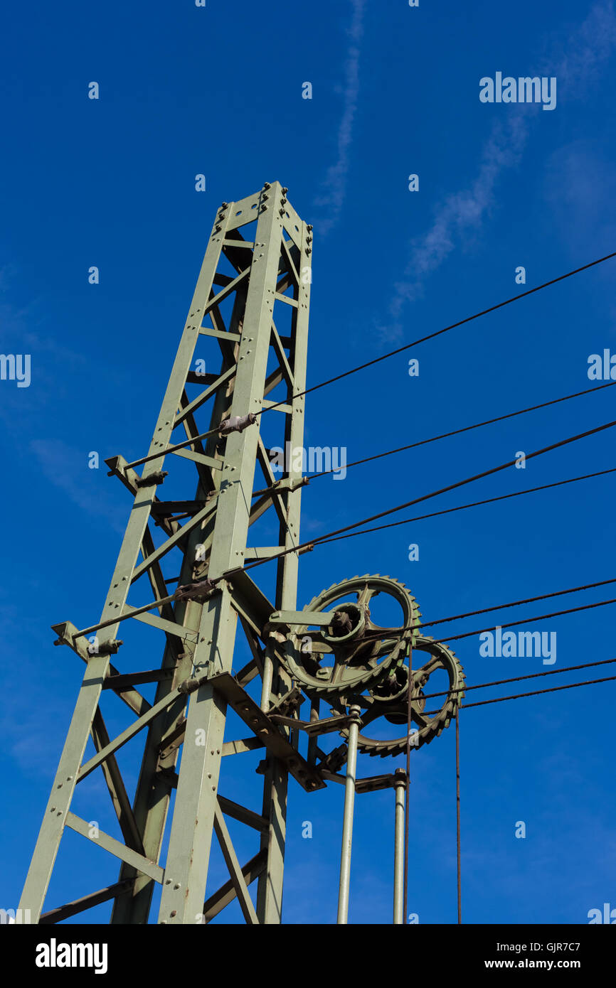 Overhead contact wiring Stock Photo - Alamy