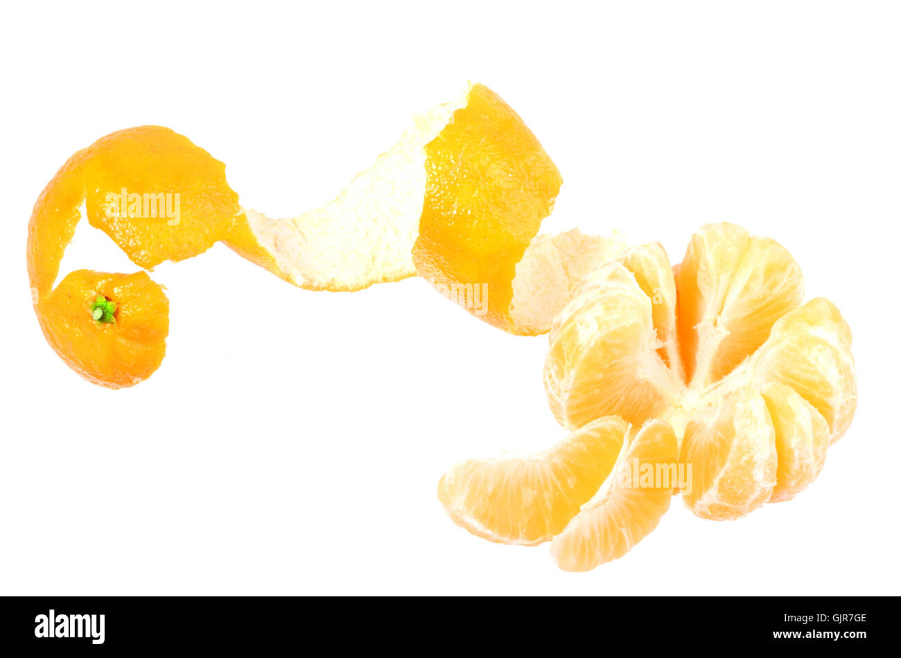 One peeled fruit of orange tangerine Stock Photo - Alamy