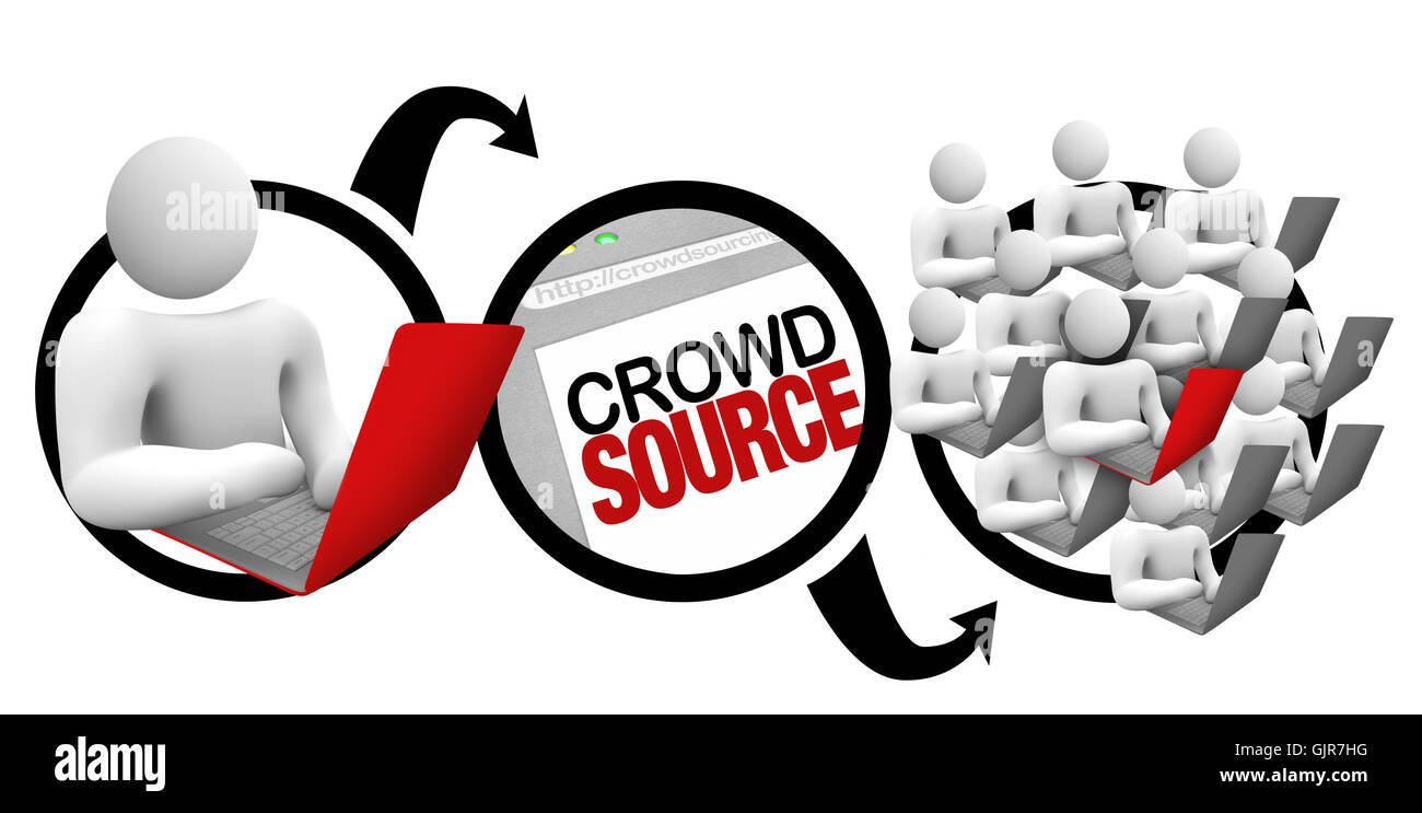 Crowdsourcing - Diagram of Crowd Source Project Stock Photo - Alamy