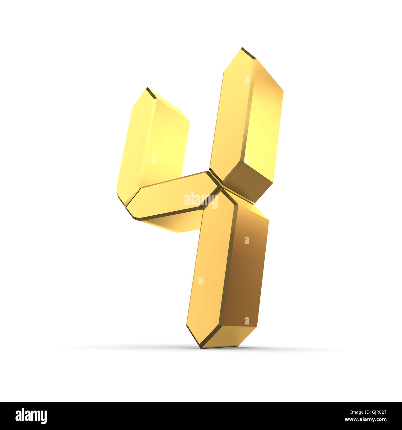 3d gold metal number four hi-res stock photography and images - Alamy
