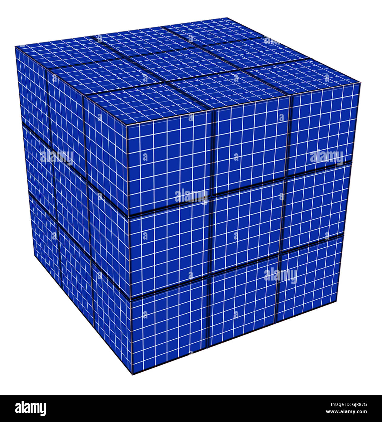 blue grid cube Stock Photo - Alamy