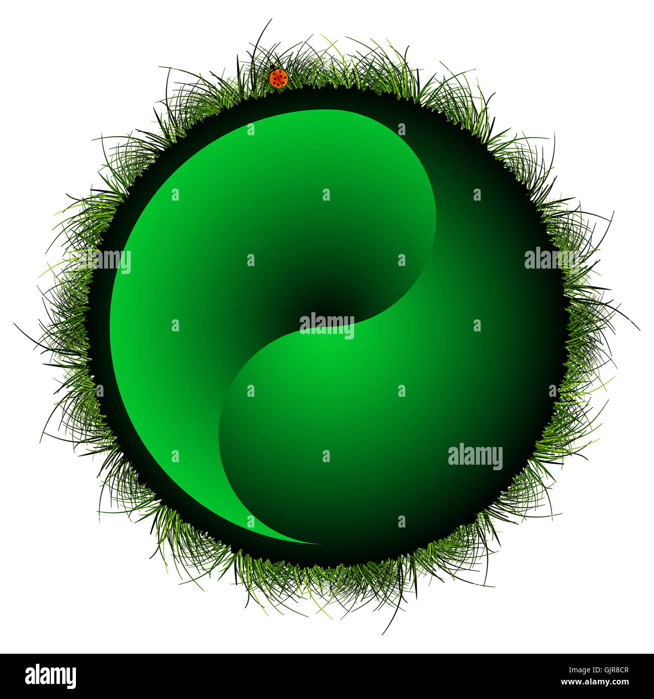 yin yang sphere with grass Stock Photo - Alamy