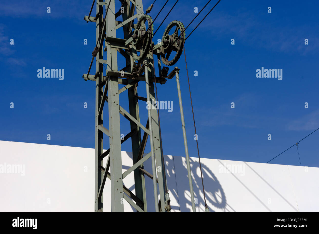 Overhead contact wiring Stock Photo - Alamy