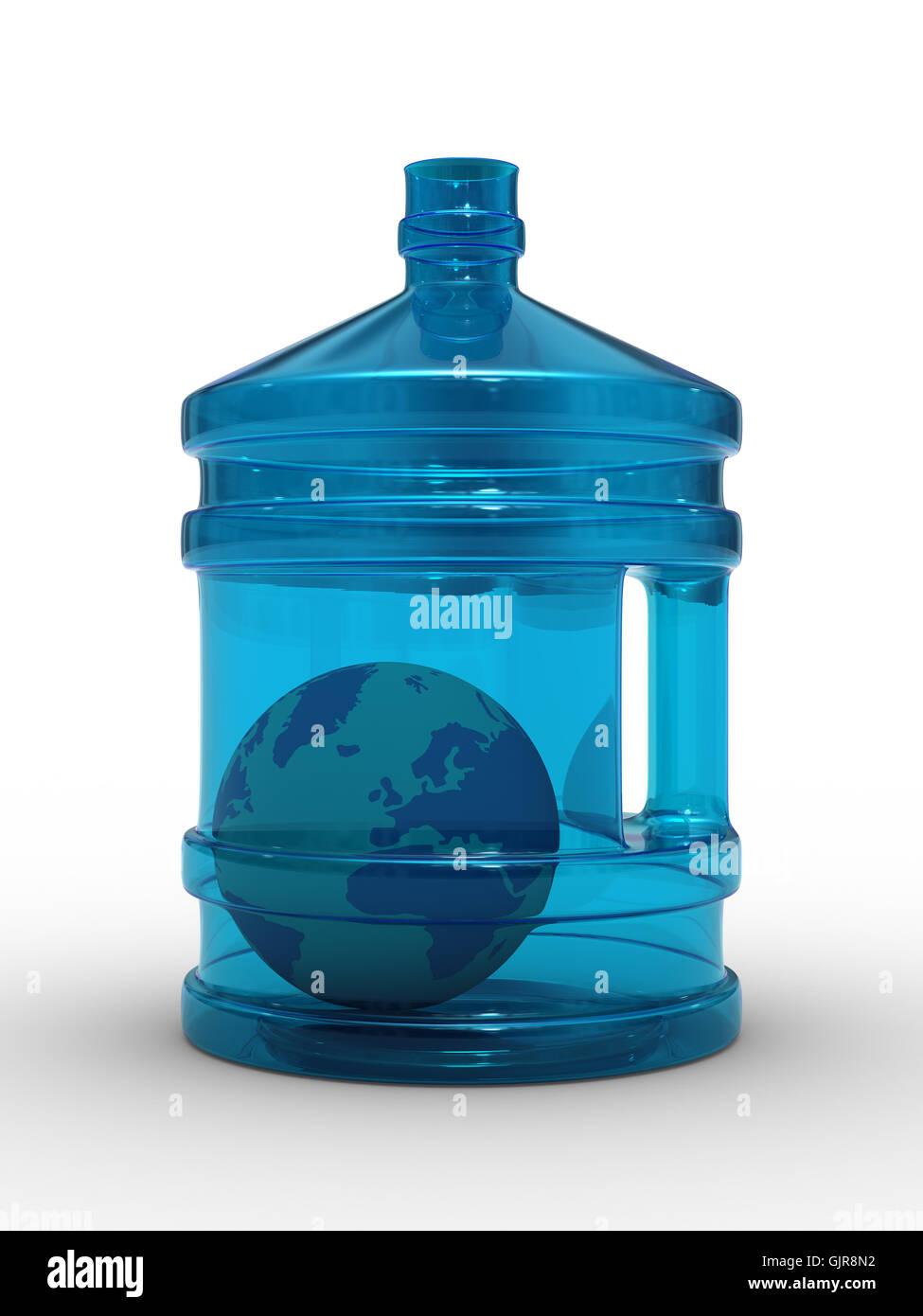 Globe in bottle on white background. Isolated 3D image Stock Photo - Alamy
