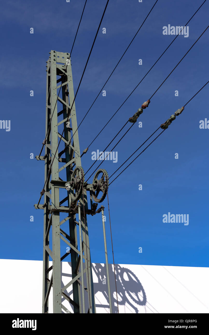 Overhead contact wiring Stock Photo - Alamy