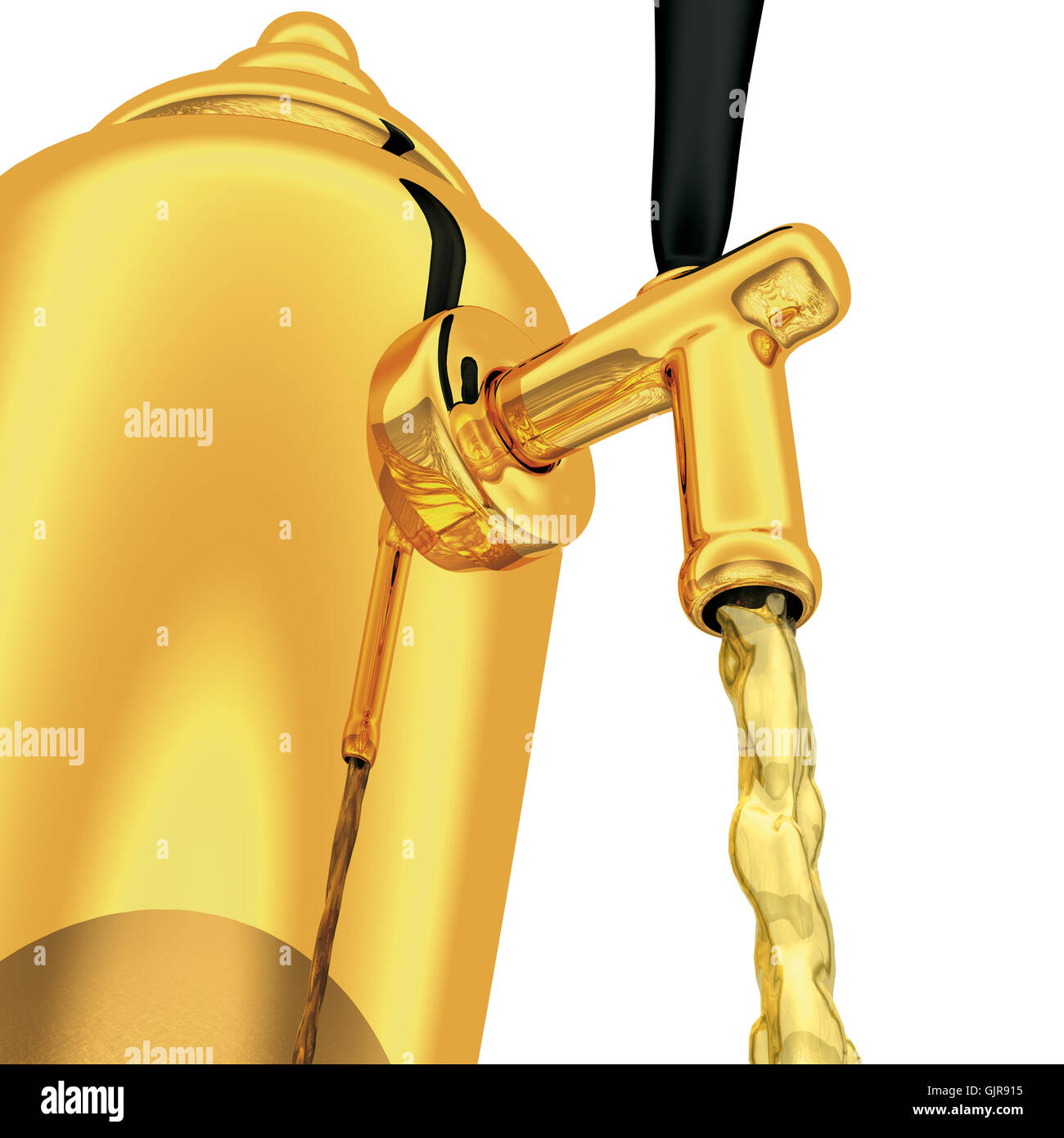 Column beer gold dispenser Stock Photo - Alamy