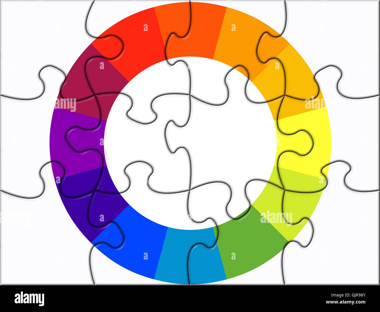 color wheel in puzzle Stock Photo - Alamy