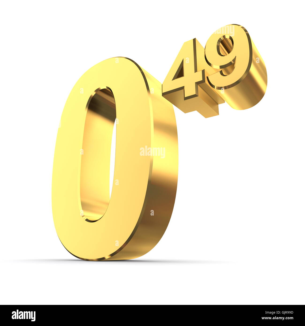 Solid Price Tag Number 0.49 - Shiny Gold Stock Photo - Alamy
