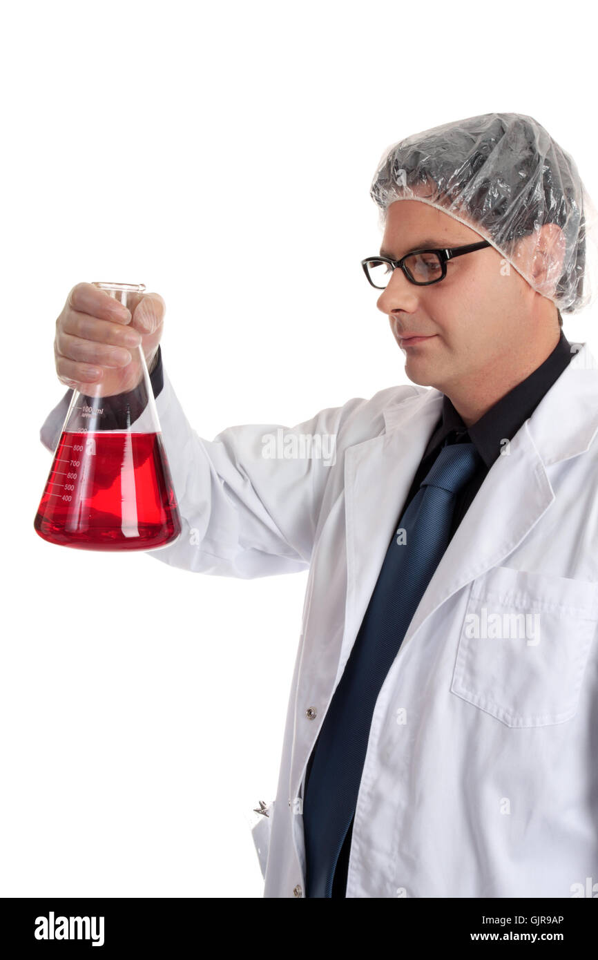Scientifist with chemicals Stock Photo - Alamy