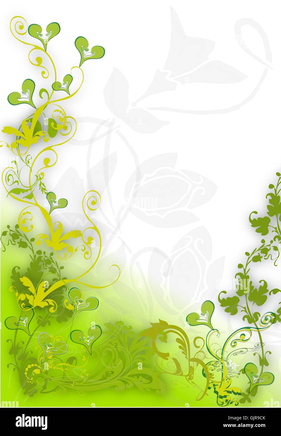 green background flourishes Stock Photo - Alamy