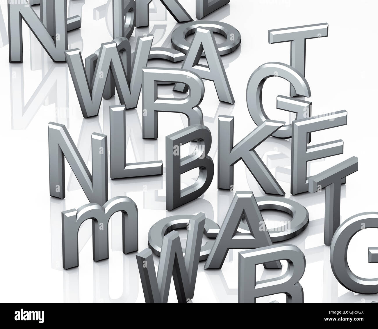 Alphabet grey letters Stock Photo - Alamy