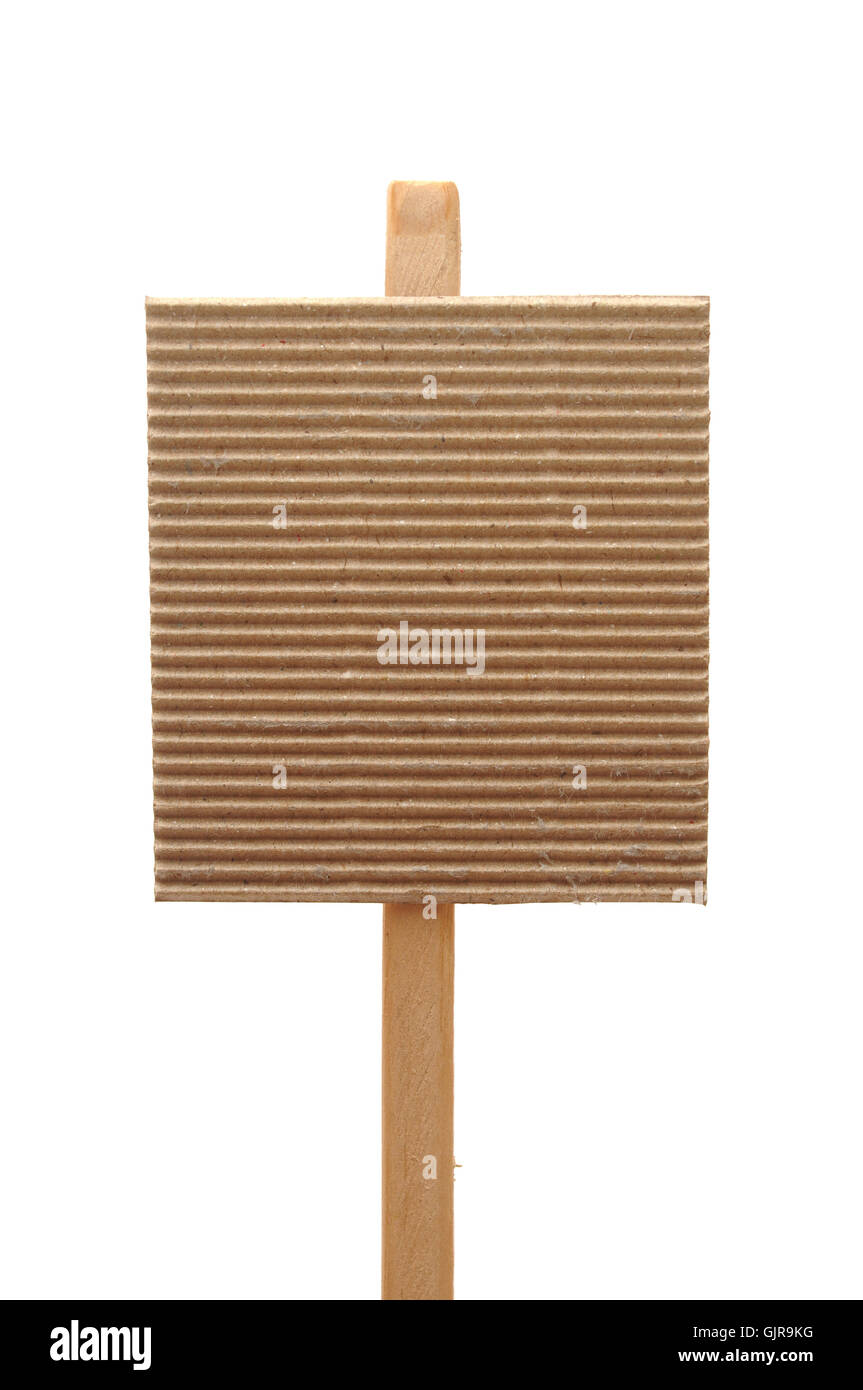cardboard sign isolated on a white background Stock Photo - Alamy