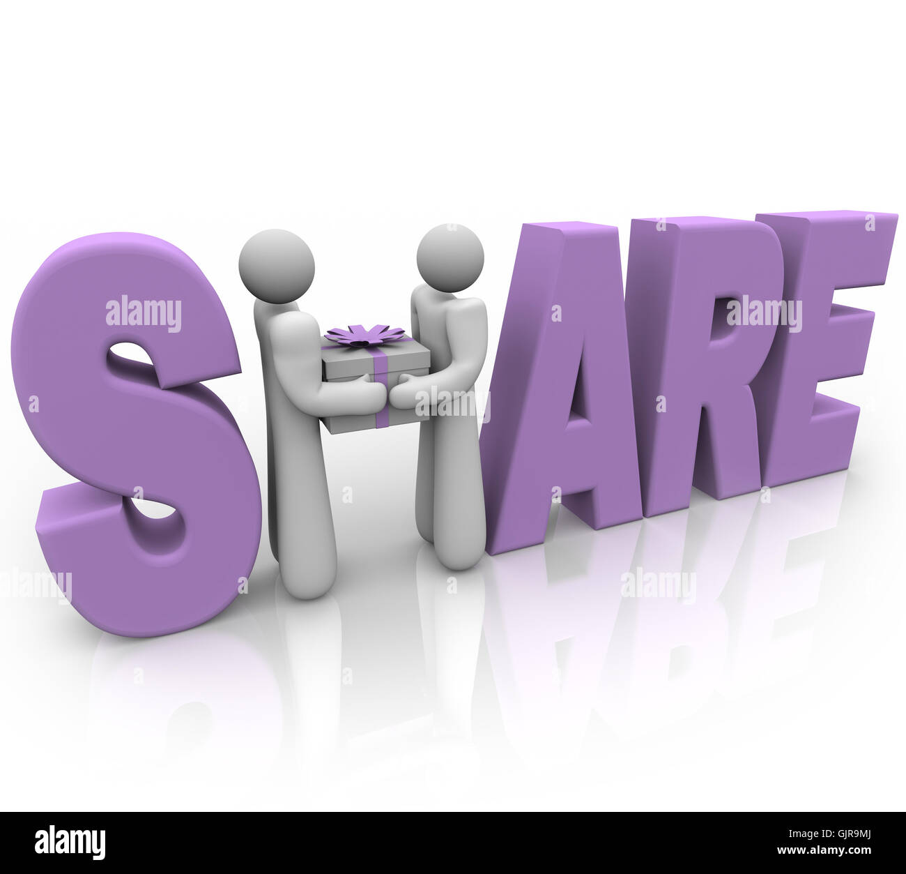 Share - People sharing gift at giving holiday Stock Photo - Alamy