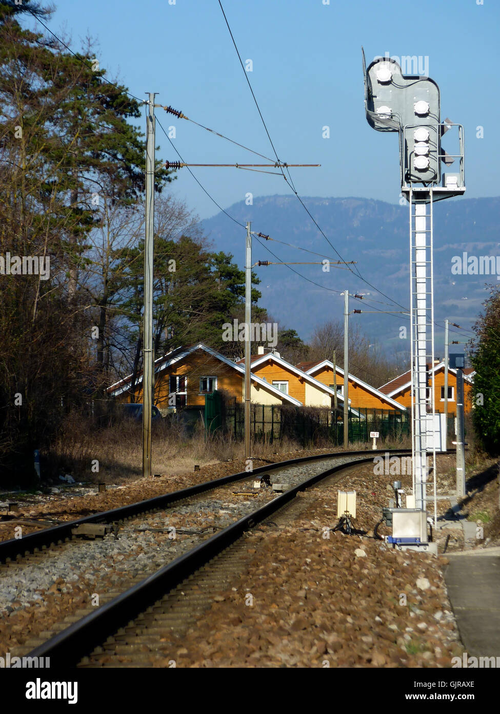 Railway in the countryside Stock Photo - Alamy