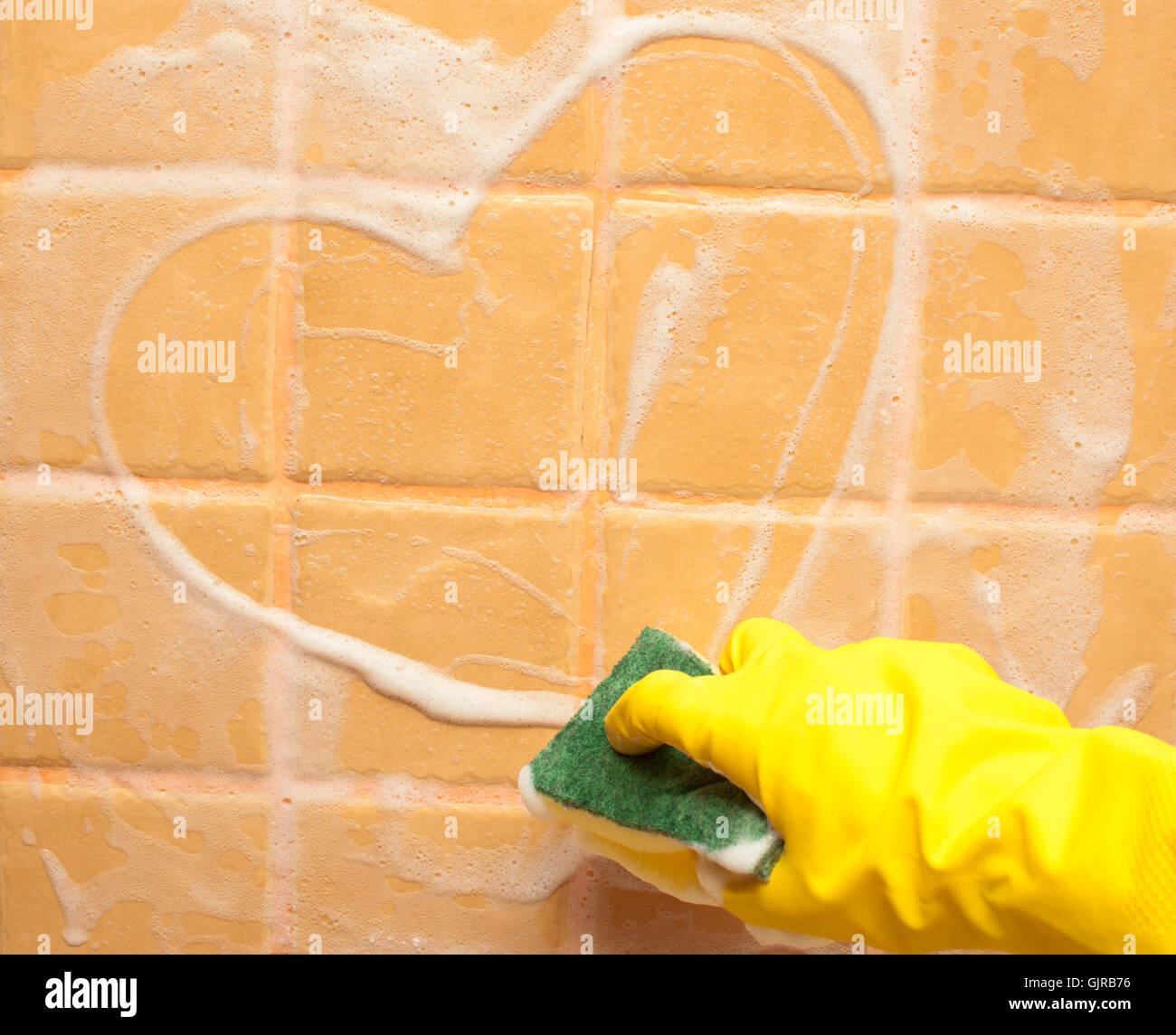 heart on soap wall Stock Photo - Alamy
