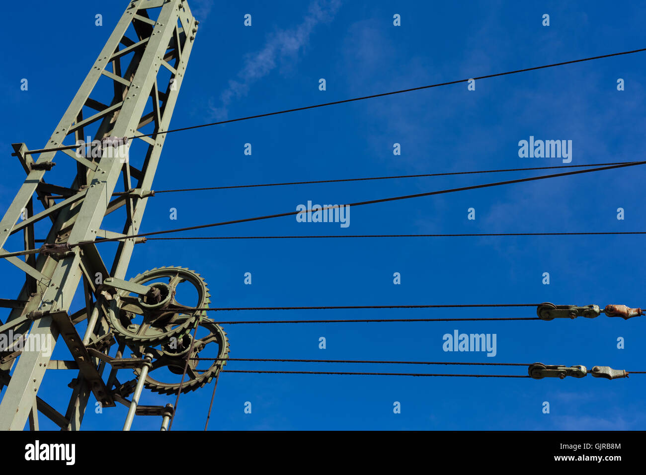 Overhead contact wiring Stock Photo - Alamy