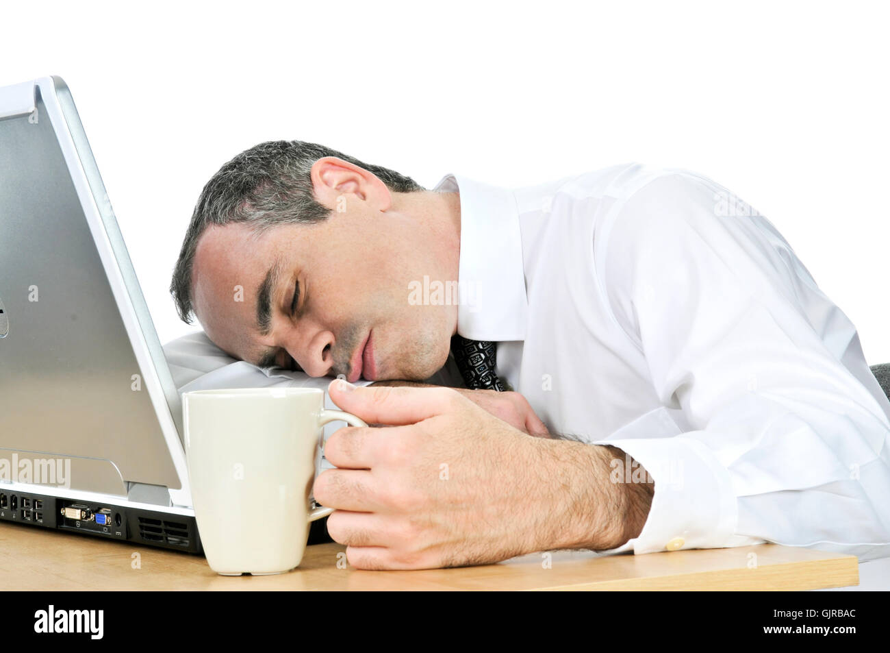 desk isolated tired Stock Photo - Alamy