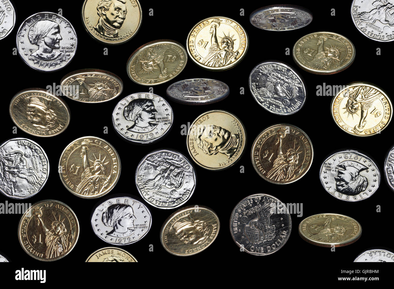 Gold coins rain hi-res stock photography and images - Alamy