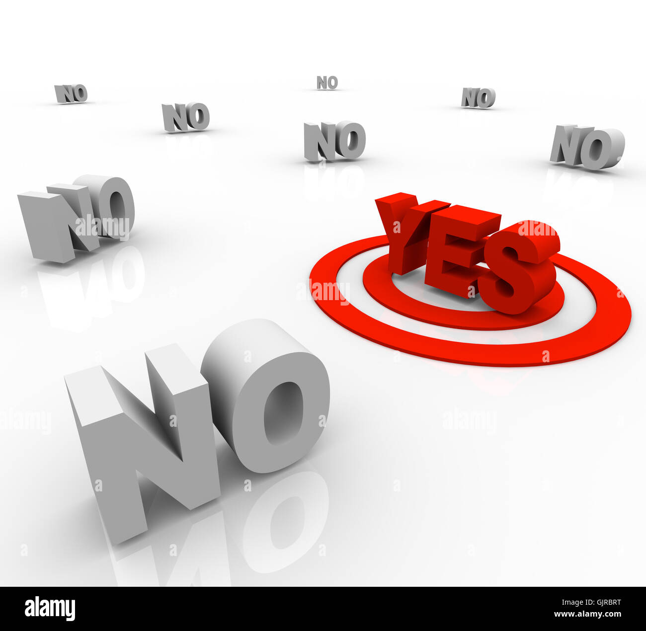 Yes - Positive Answer Surrounded by Negativity Stock Photo - Alamy