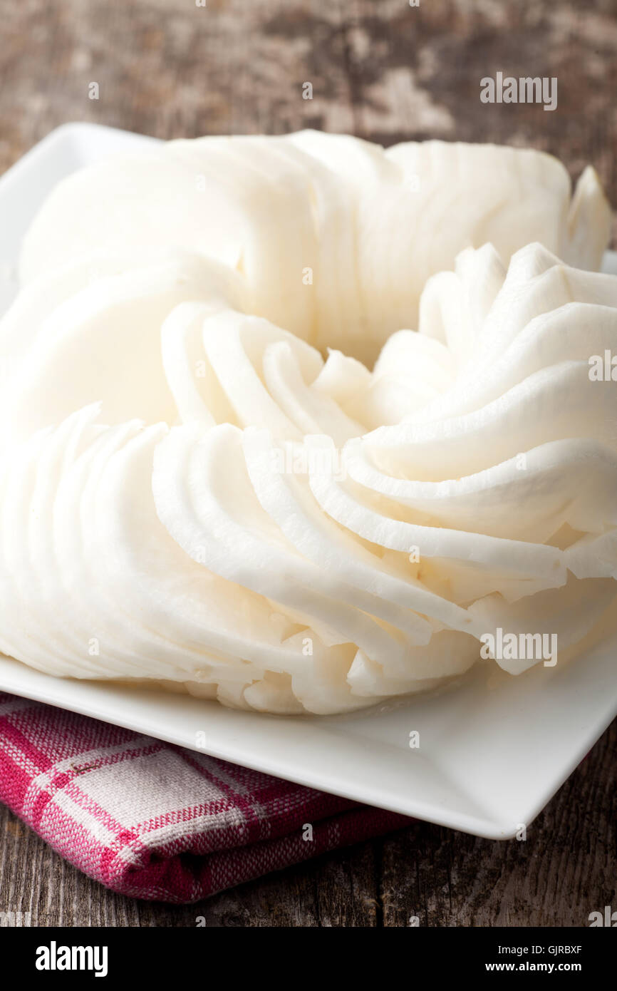 sliced white radish on a plate Stock Photo - Alamy