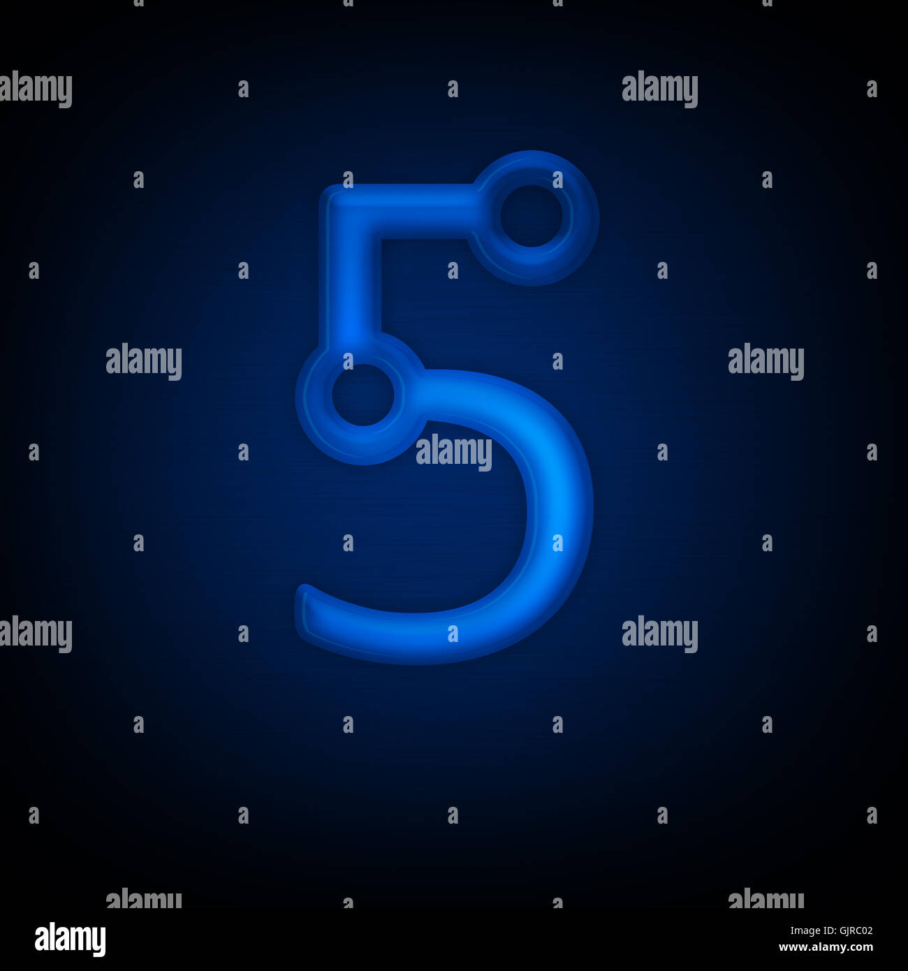 Neon Letter 5 Stock Photo - Alamy