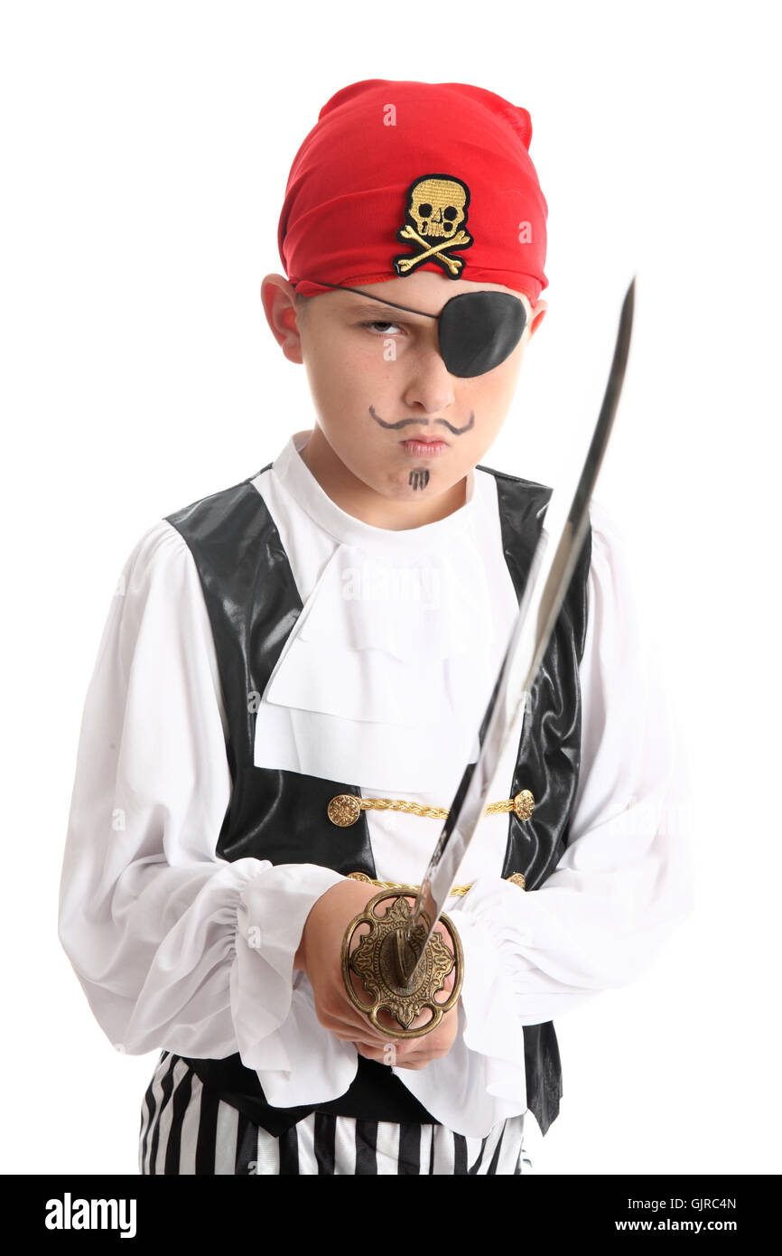 Young pirate ready for fight Stock Photo - Alamy