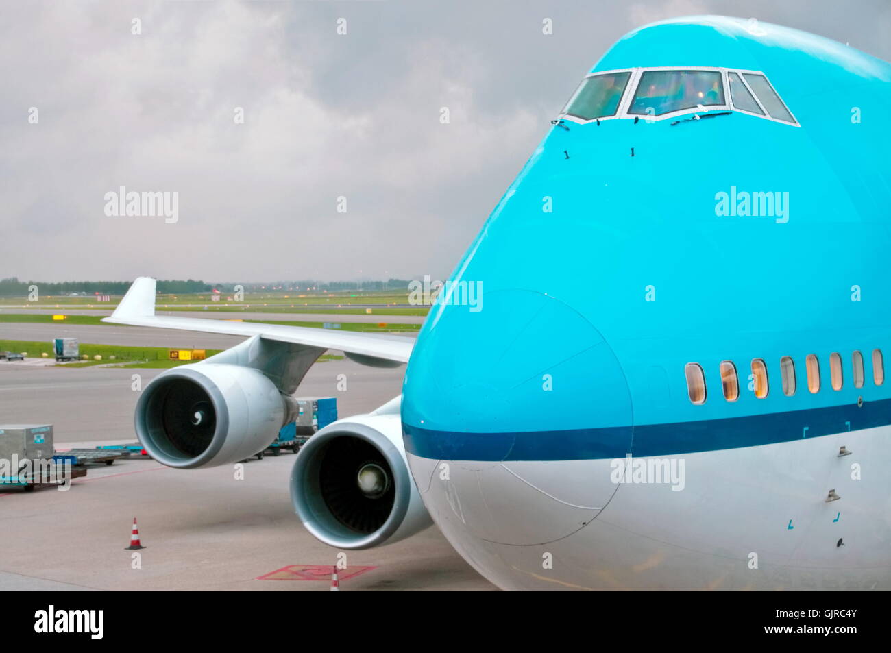 Airplane in landed airport Stock Photo - Alamy