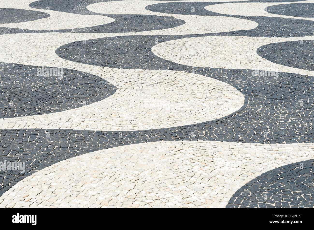 Iconic sidewalk tile pattern at Copacabana Beach in Rio de Janeiro ...