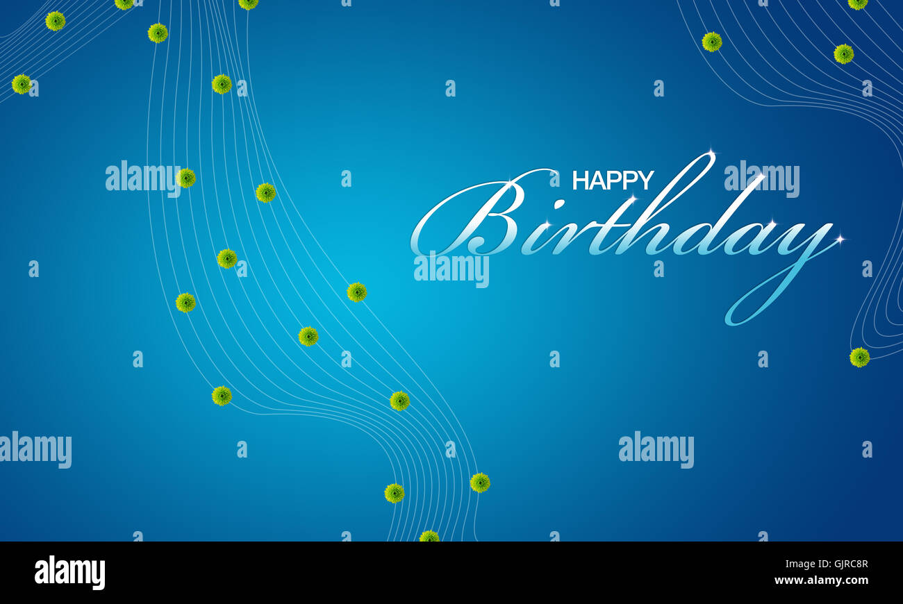 Blue Happy Birthday Card Stock Photo - Alamy