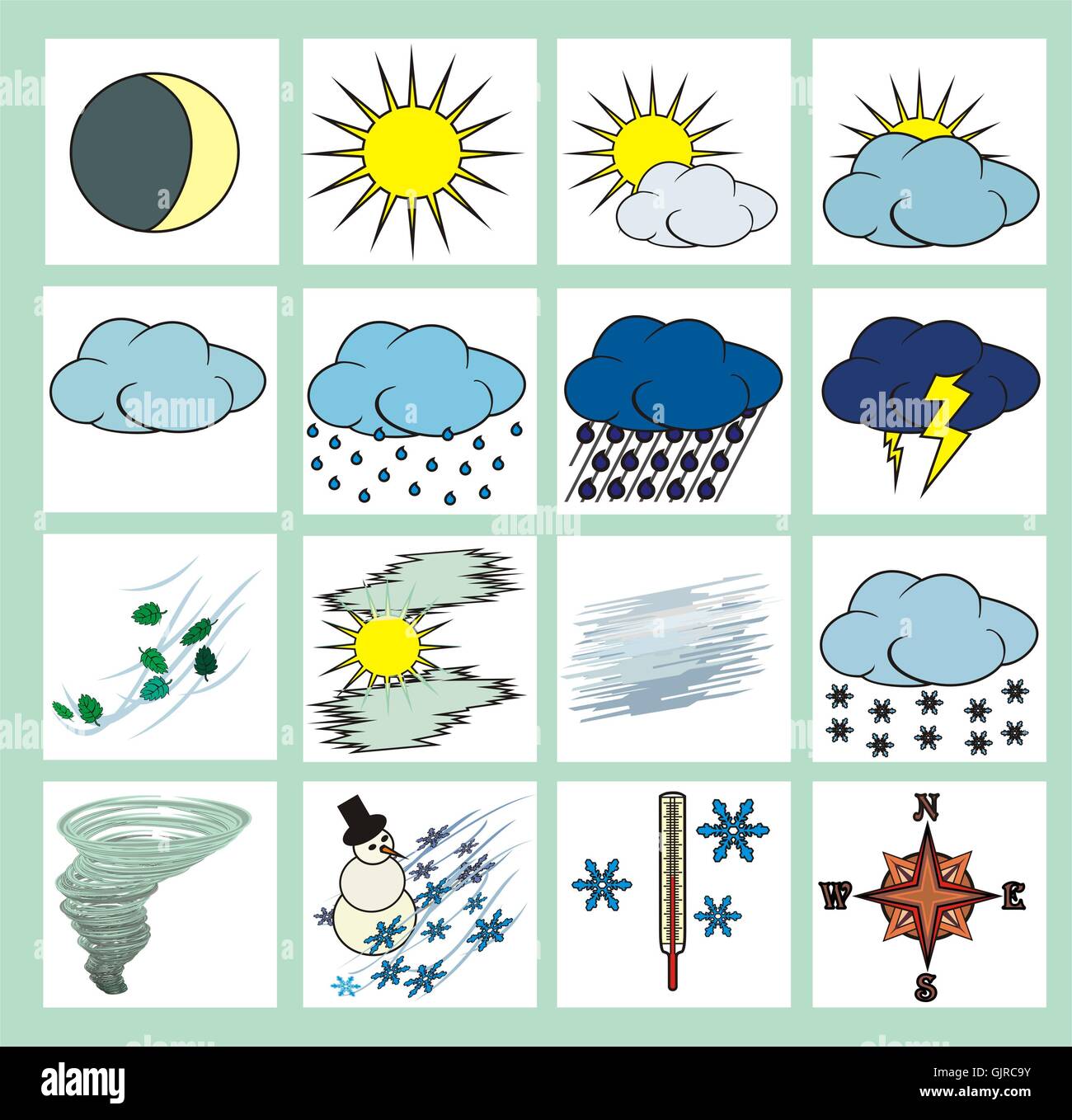 Weather Icons Color Stock Photo - Alamy