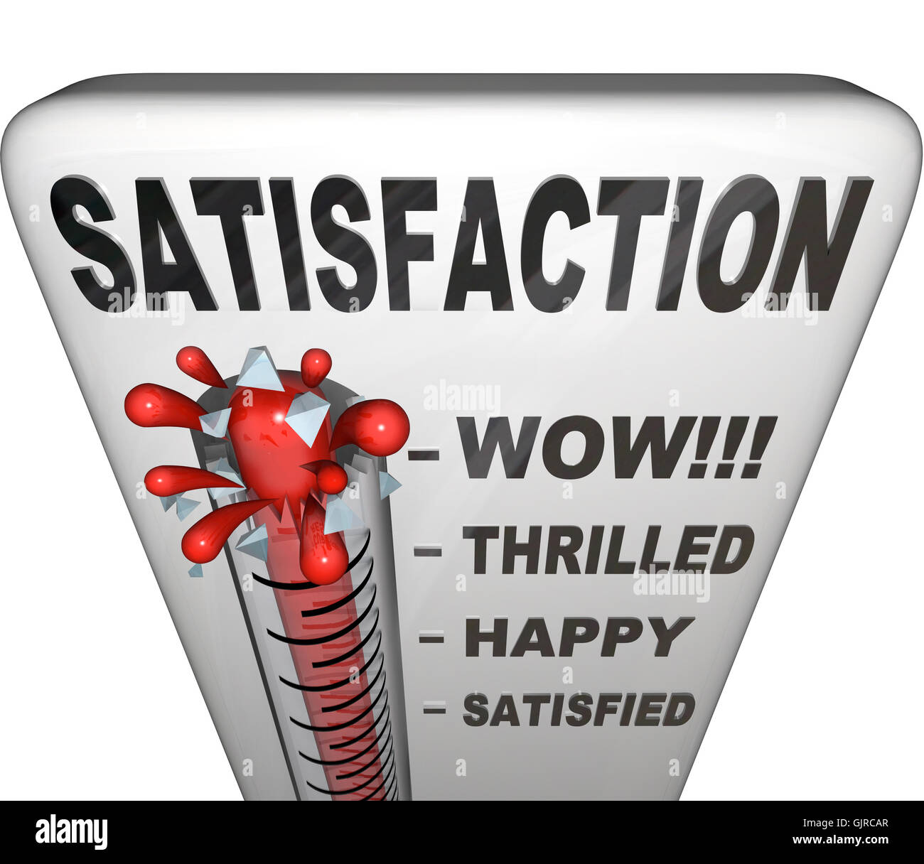 Satisfaction Thermometer Measuring Happiness Fulfillment Level Stock ...
