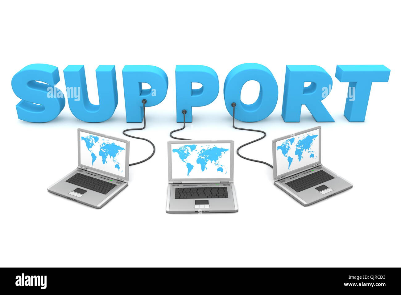 Multiple Wired to Support Stock Photo - Alamy