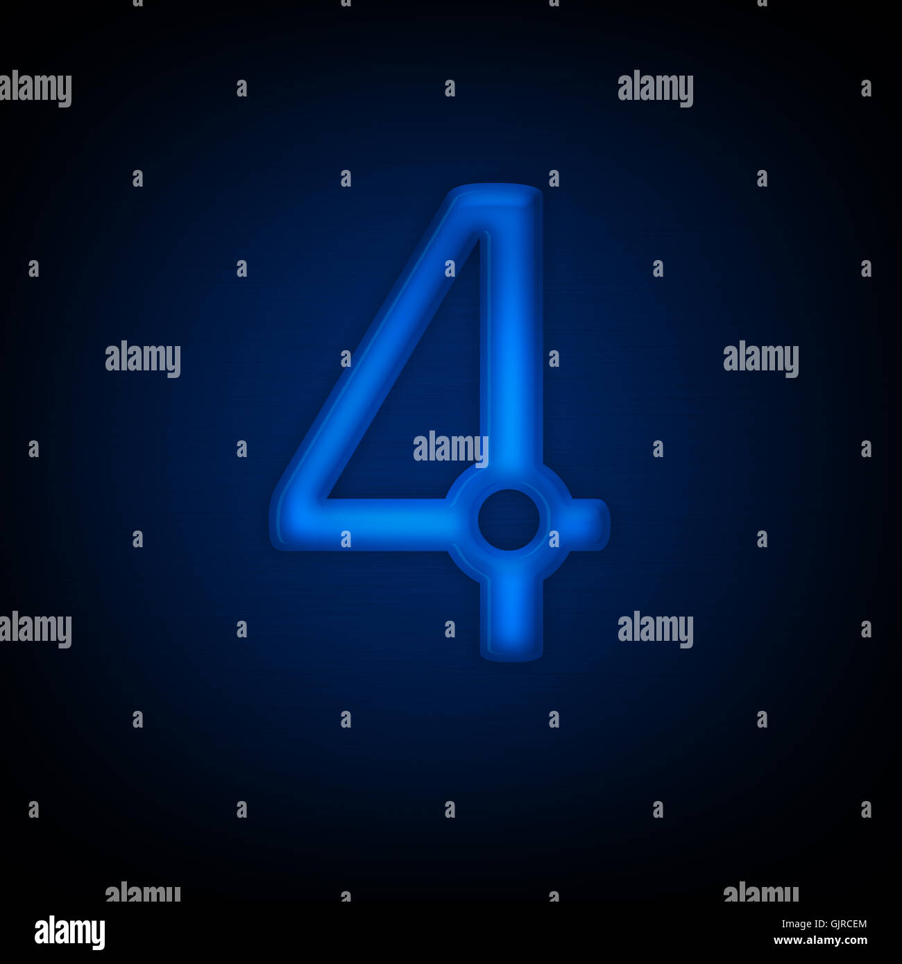 Neon Letter 4 Stock Photo - Alamy