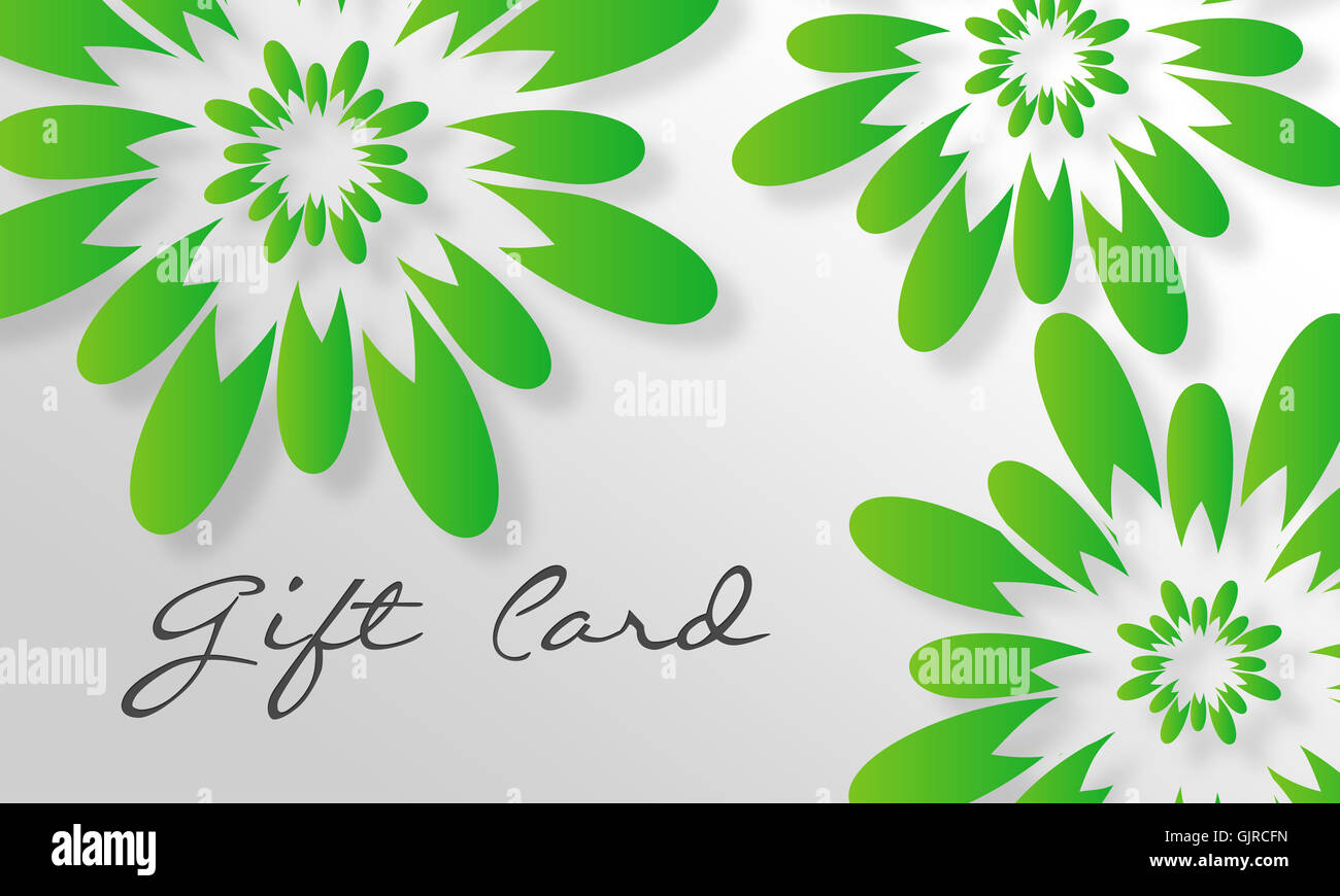 Green Flower Giftcard Stock Photo - Alamy